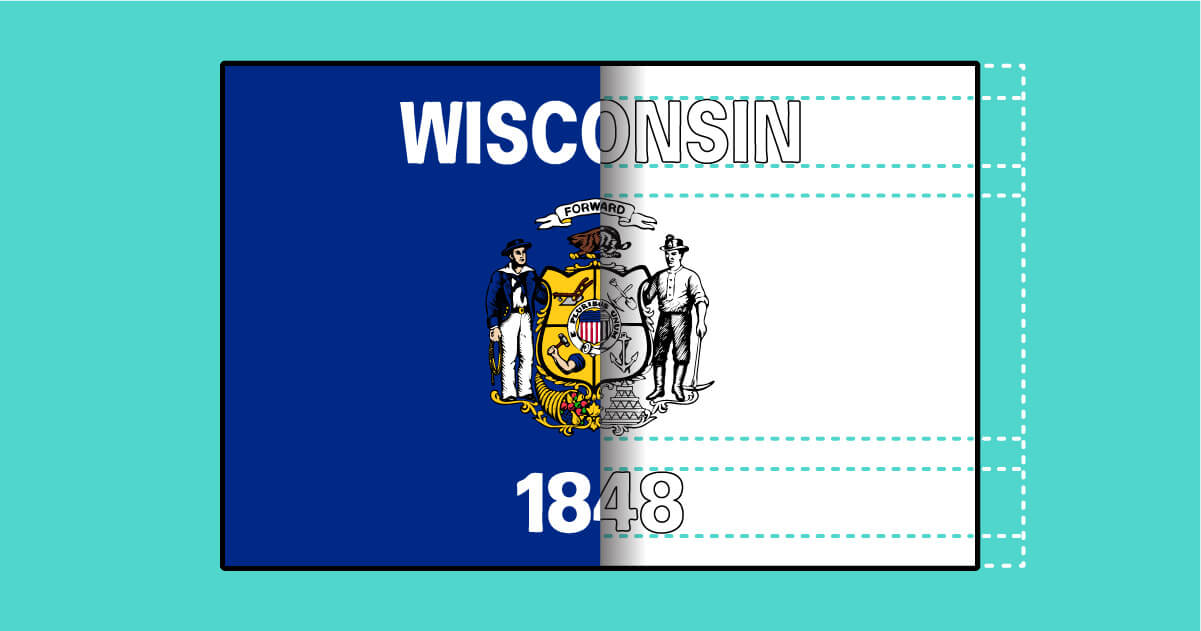Wisconsin Flag Coloring Page Flag Part 1b